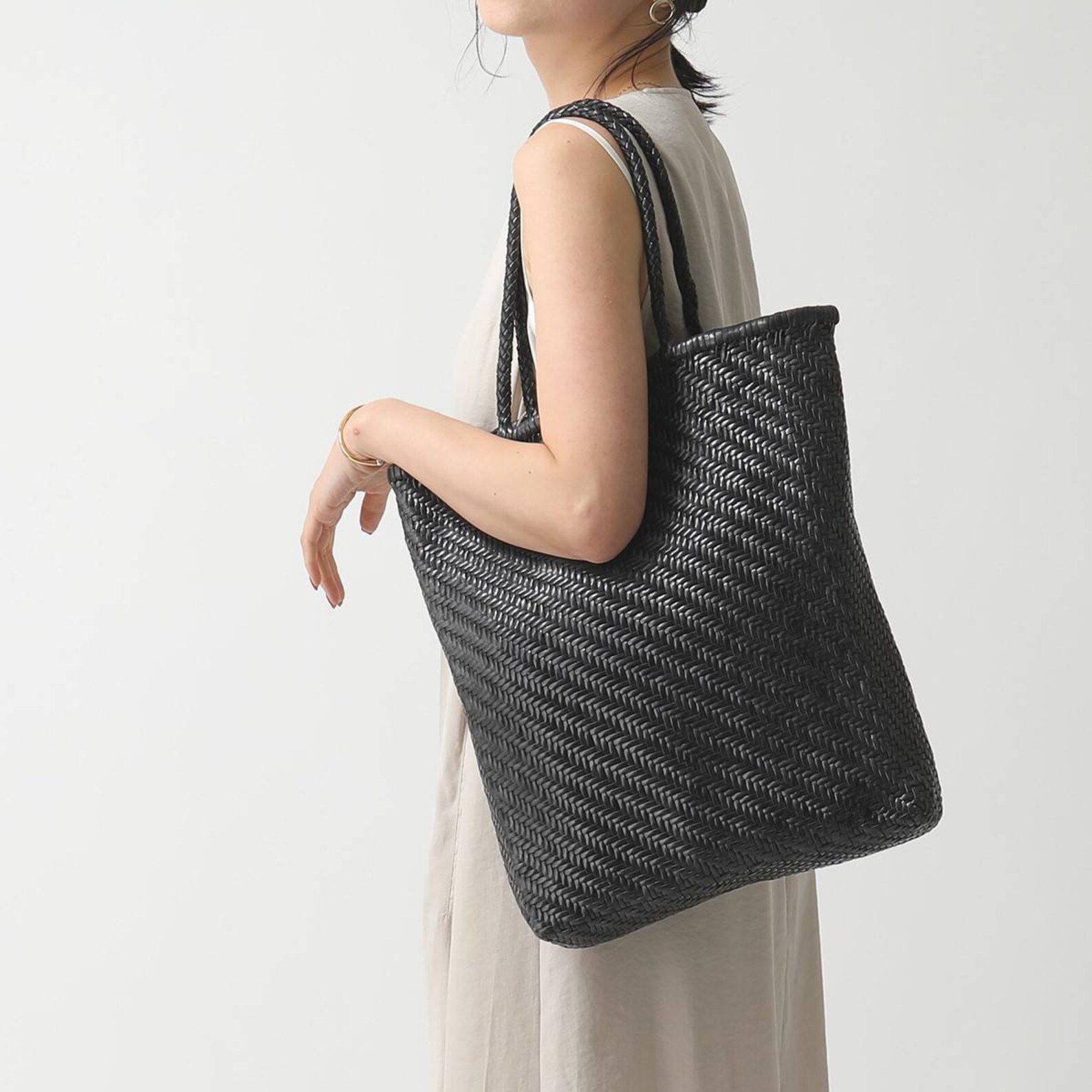 Woven Leather Tote Bag RIPRAP-G Size Small & Big Y99880RG YOCO - Etsy