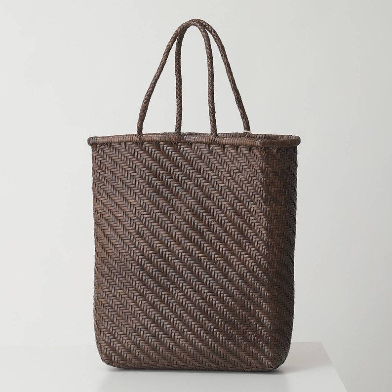 Woven Leather Tote Bag RIPRAP-G Size Small & Big Y99880RG YOCO - Etsy