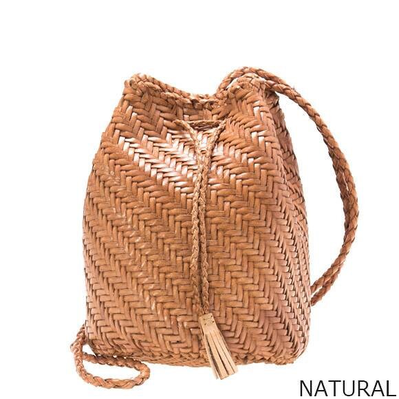 Woven leather tote bag size Small Pompum-U YOCO Y99880PU | Etsy