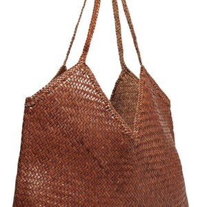 V SHAPE Woven Leather Tote BAG Size Big Y9988013VS YOCO - Etsy