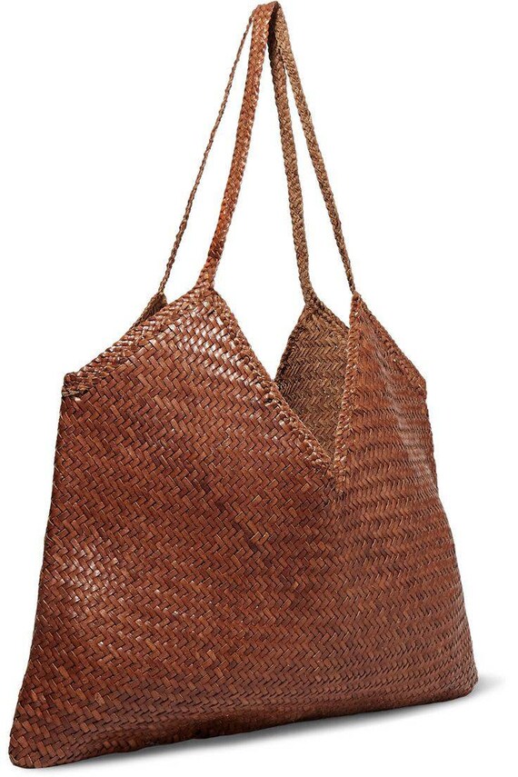 V SHAPE Woven Leather Tote BAG Size Big Y9988013VS YOCO - Etsy