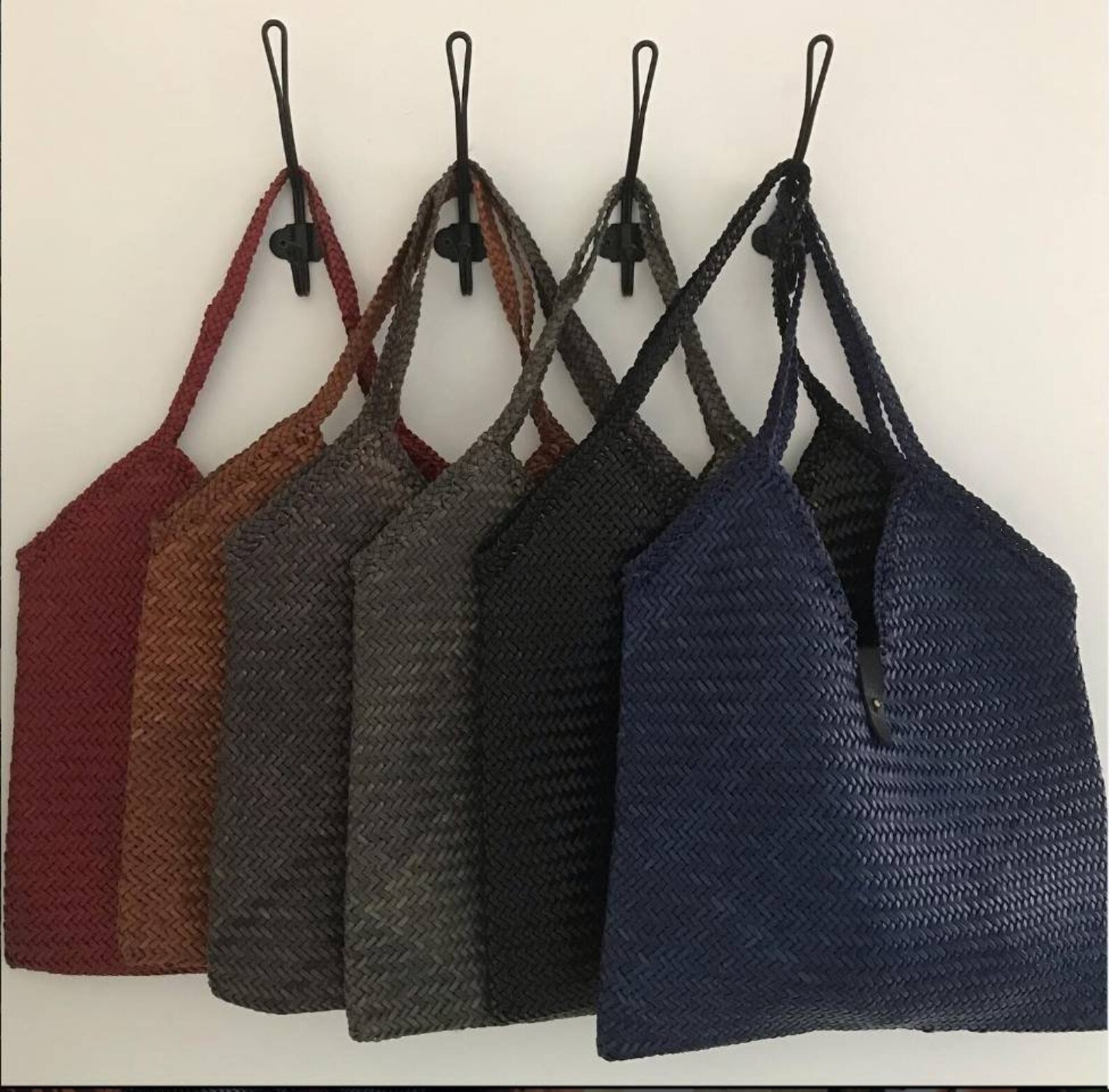 V SHAPE Woven Leather Tote BAG Size Big Y9988013VS YOCO - Etsy