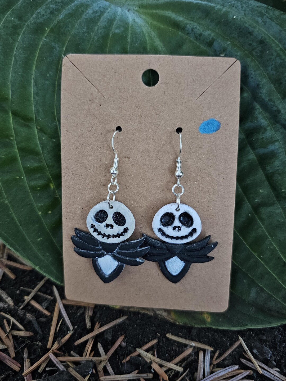 Jack Skellington Wreath Polymer Clay Earrings - Etsy