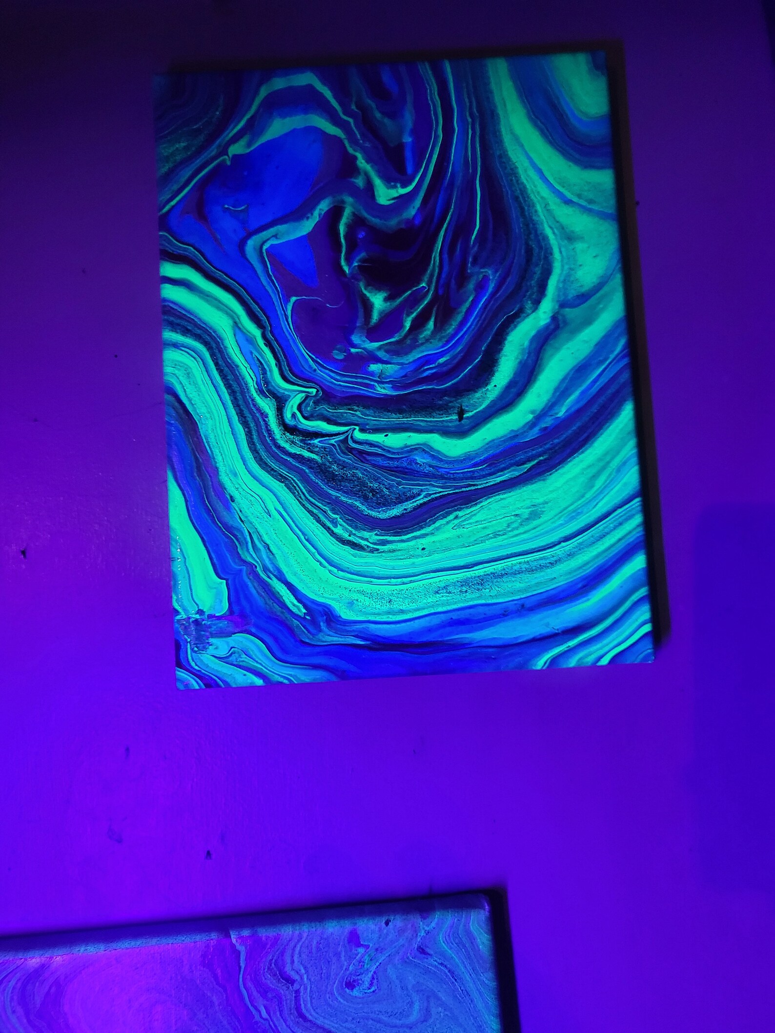 Uv Reactive Paint Pour 8 X 12 Canvas - Etsy
