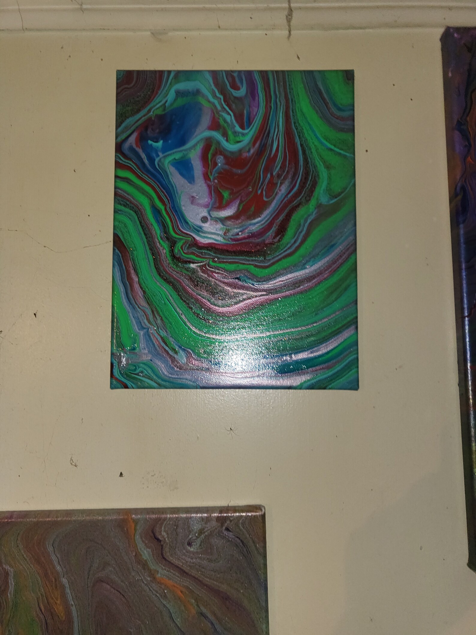 Uv Reactive Paint Pour 8 X 12 Canvas - Etsy