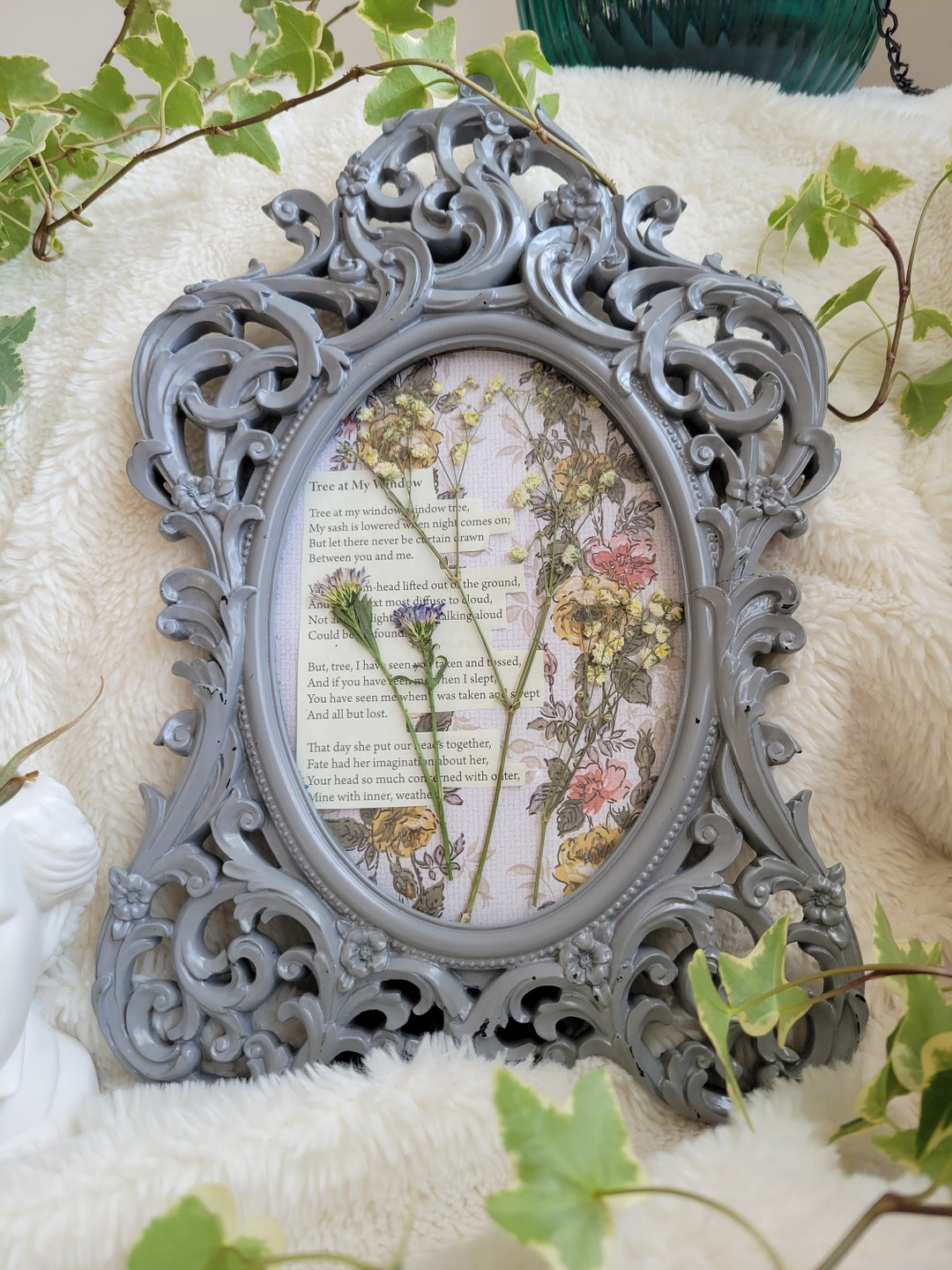 Grey Flower Frame 2 - Etsy