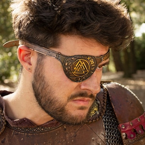 Handcrafted Leather Norse Viking Odin Inspired Eye Patch for LARP and ...