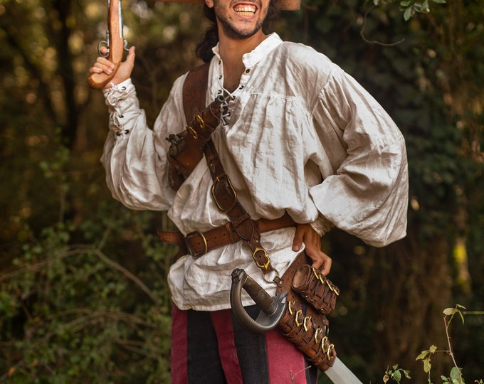 Leather Pirate Baldric for Larp. Costume Corsair Steampunk - Etsy