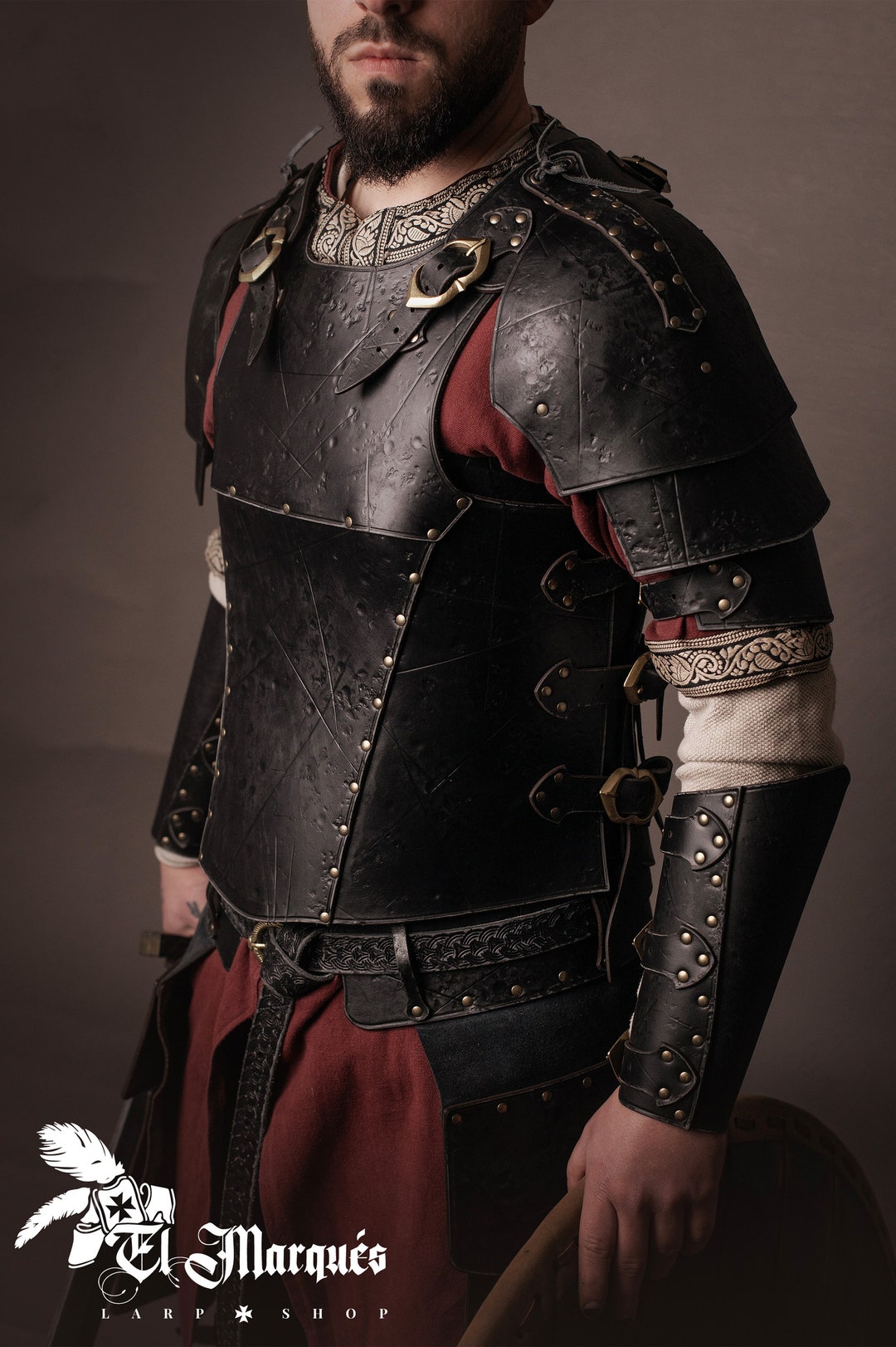 LARP Leather Armor, Black Leather Breastplate, Black Leather Armor - Etsy