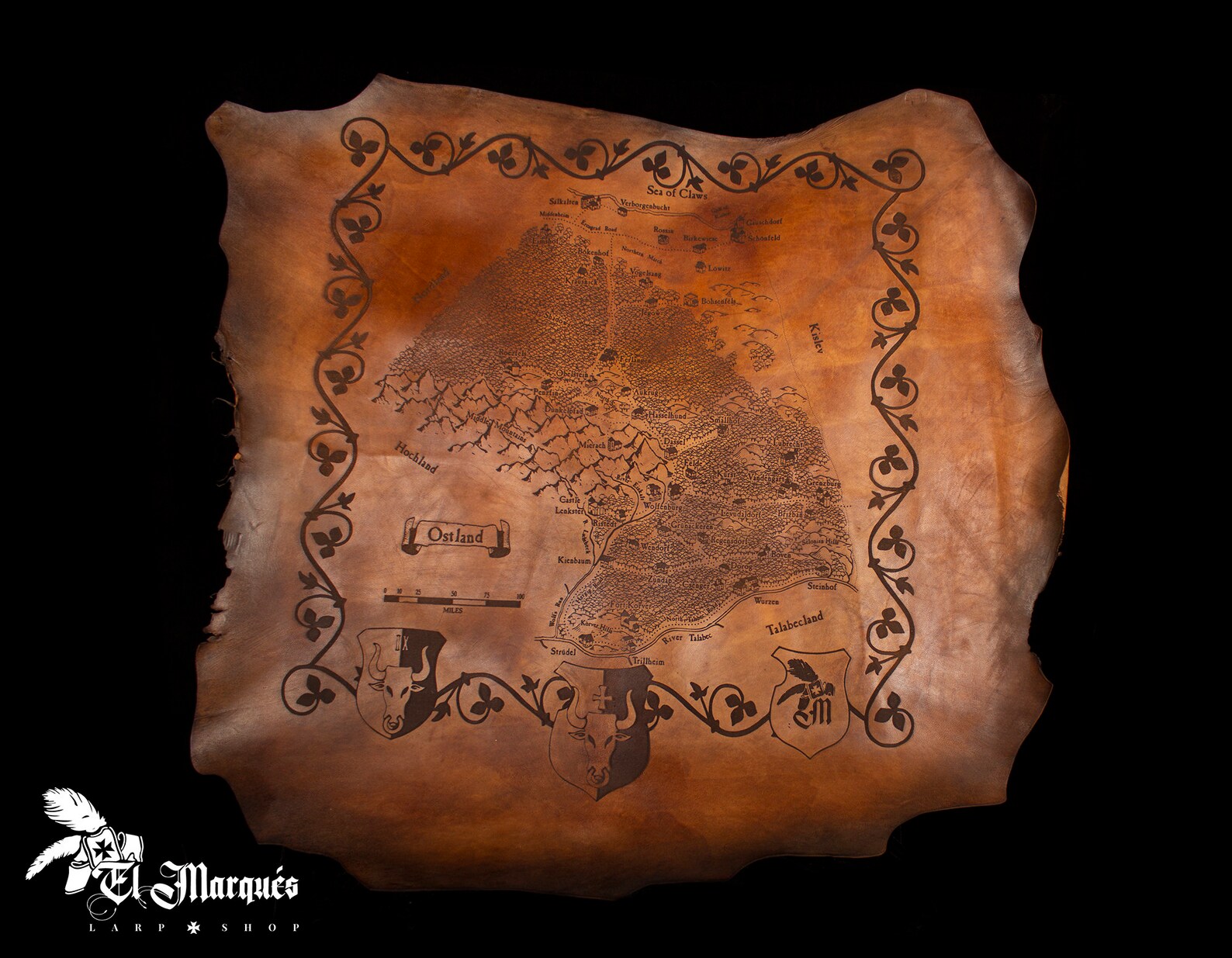 Mapa personalizado para larp. Hecho de cuero para tus grandes | Etsy España