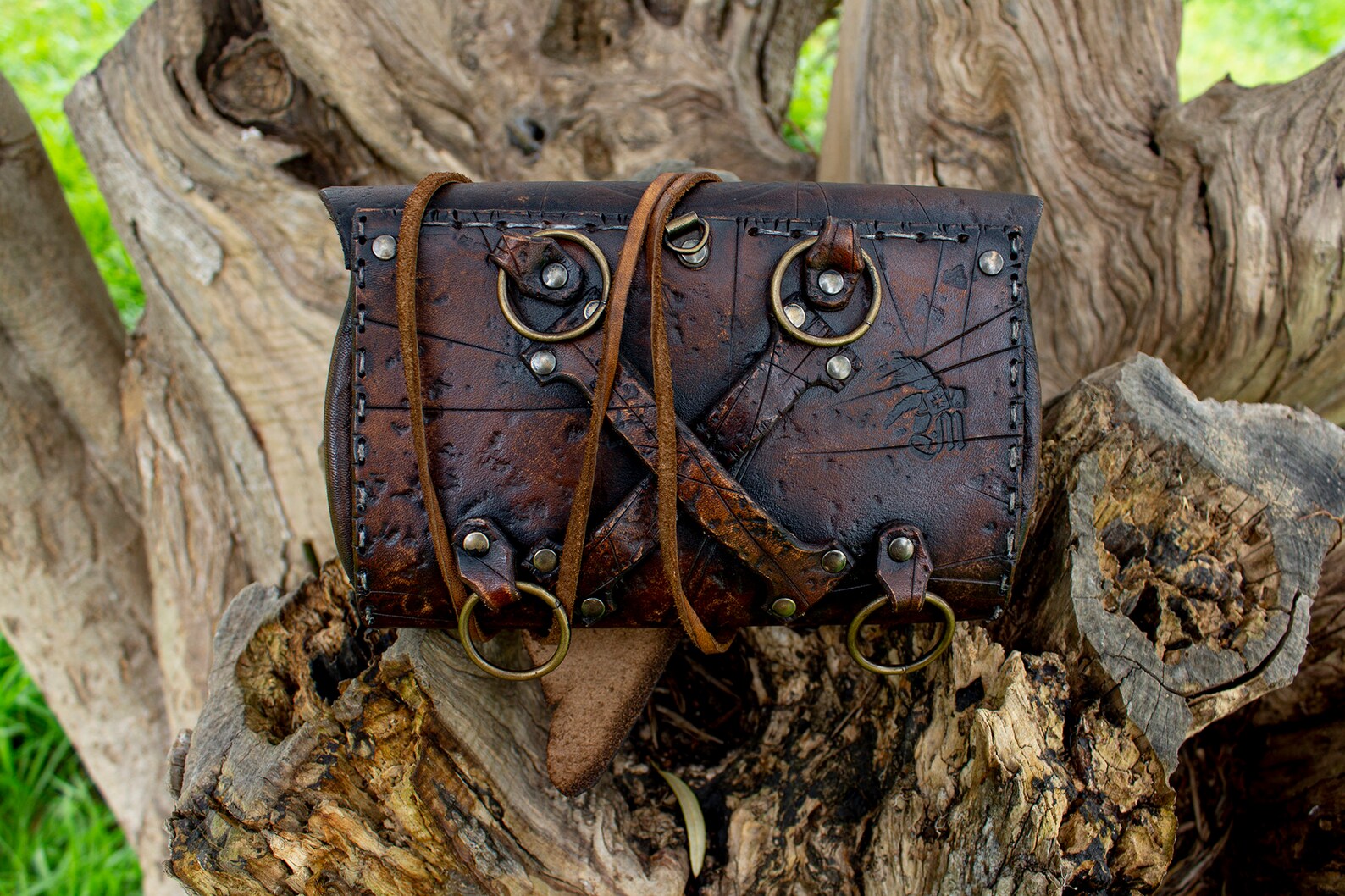 Viking Belt Pouch. Larp Leather Fanny Pack. Medieval Celtic | Etsy
