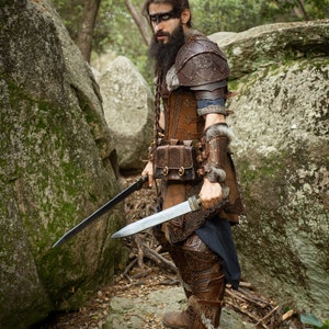 Brown Leather Greaves, Viking Armor, Fantasy Armor for Nordic - Etsy