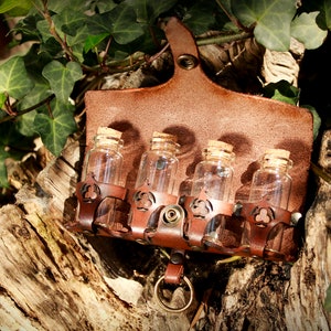 Leather Potion Holder, Medieval Belt Pouch. Apothecary Bottles With ...