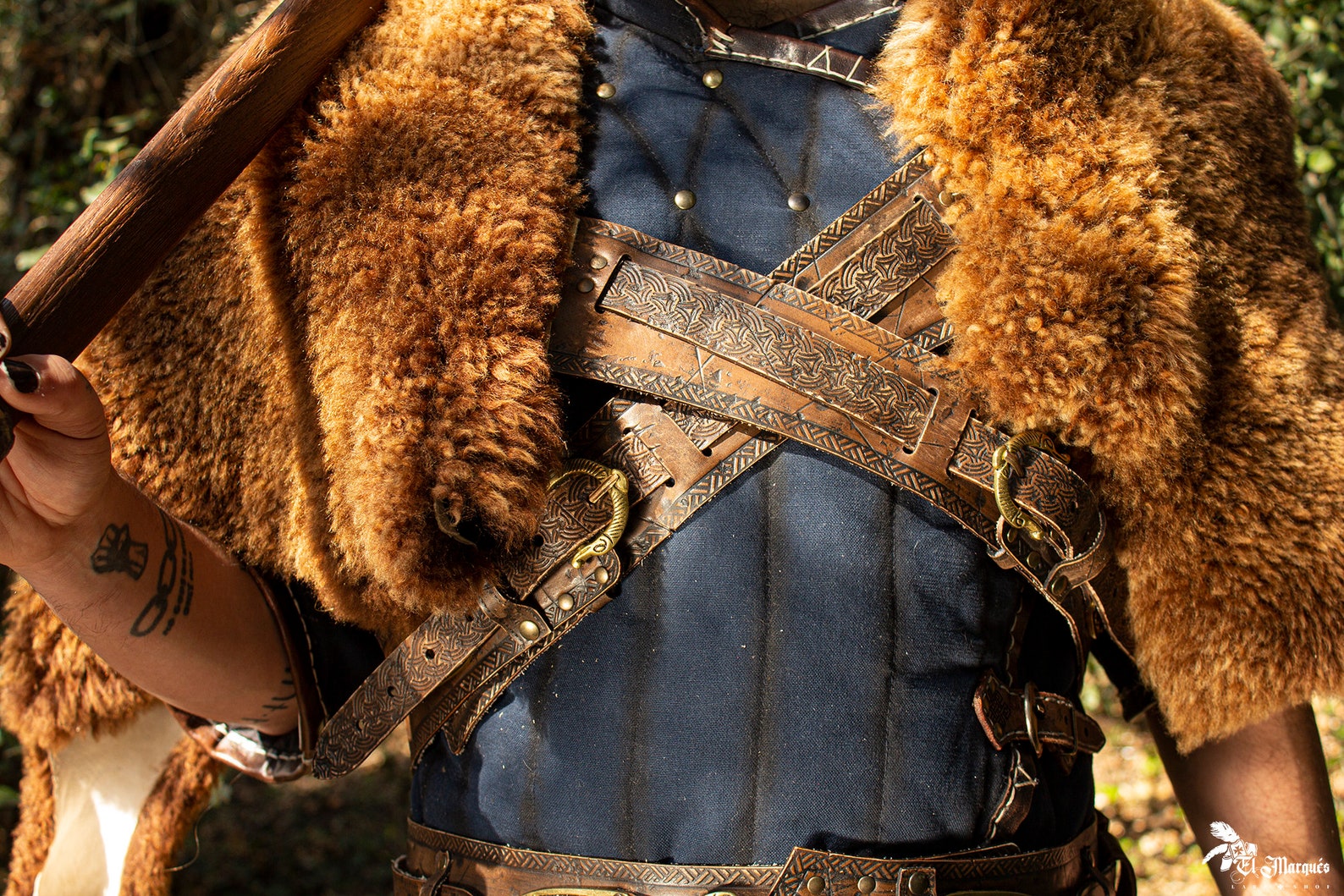 Viking Cloak for a Viking Armor to Larp. Cross Leather Straps - Etsy