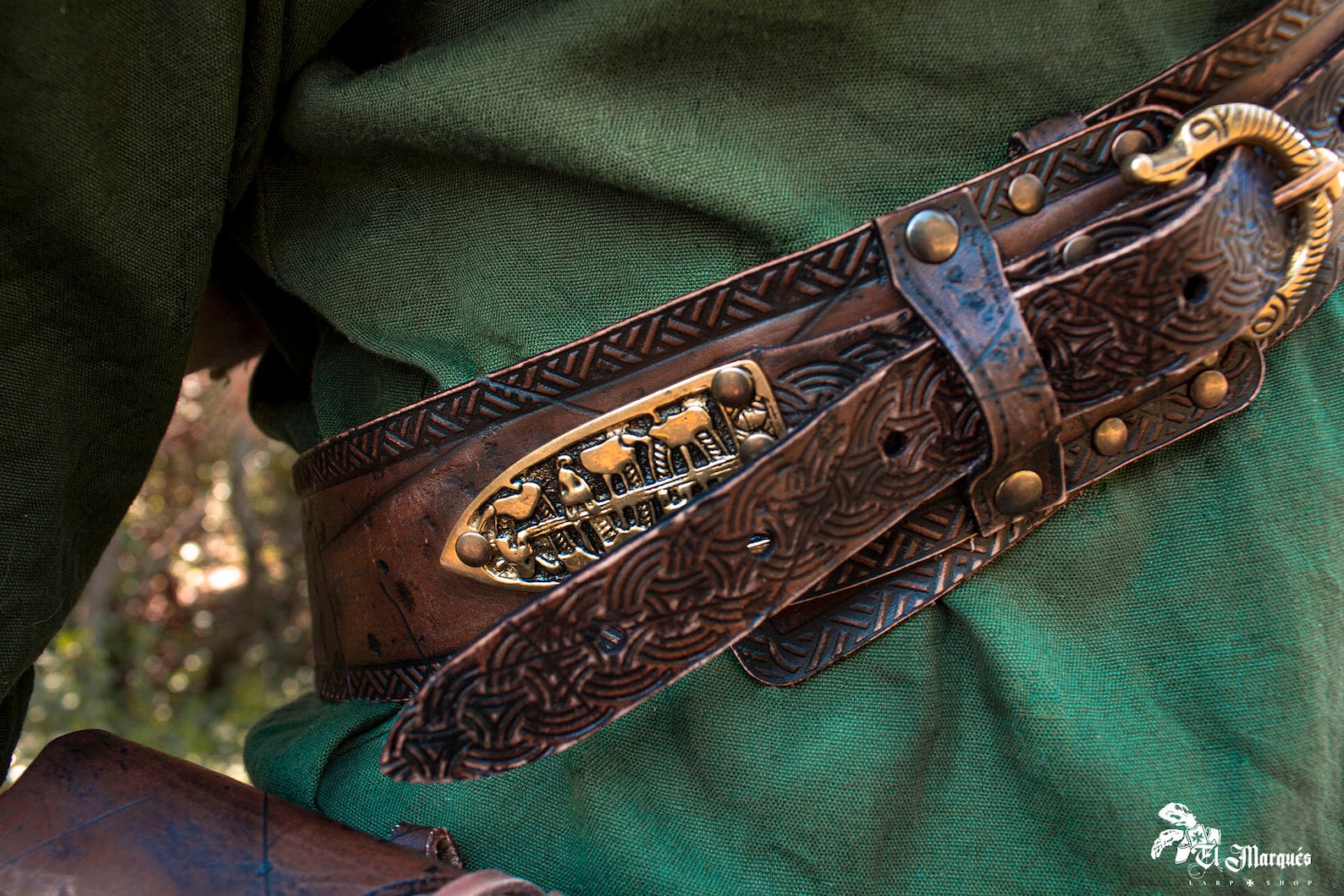 Handmade Leather LARP Belt: Viking, Medieval, Cosplay Costume Accessory ...