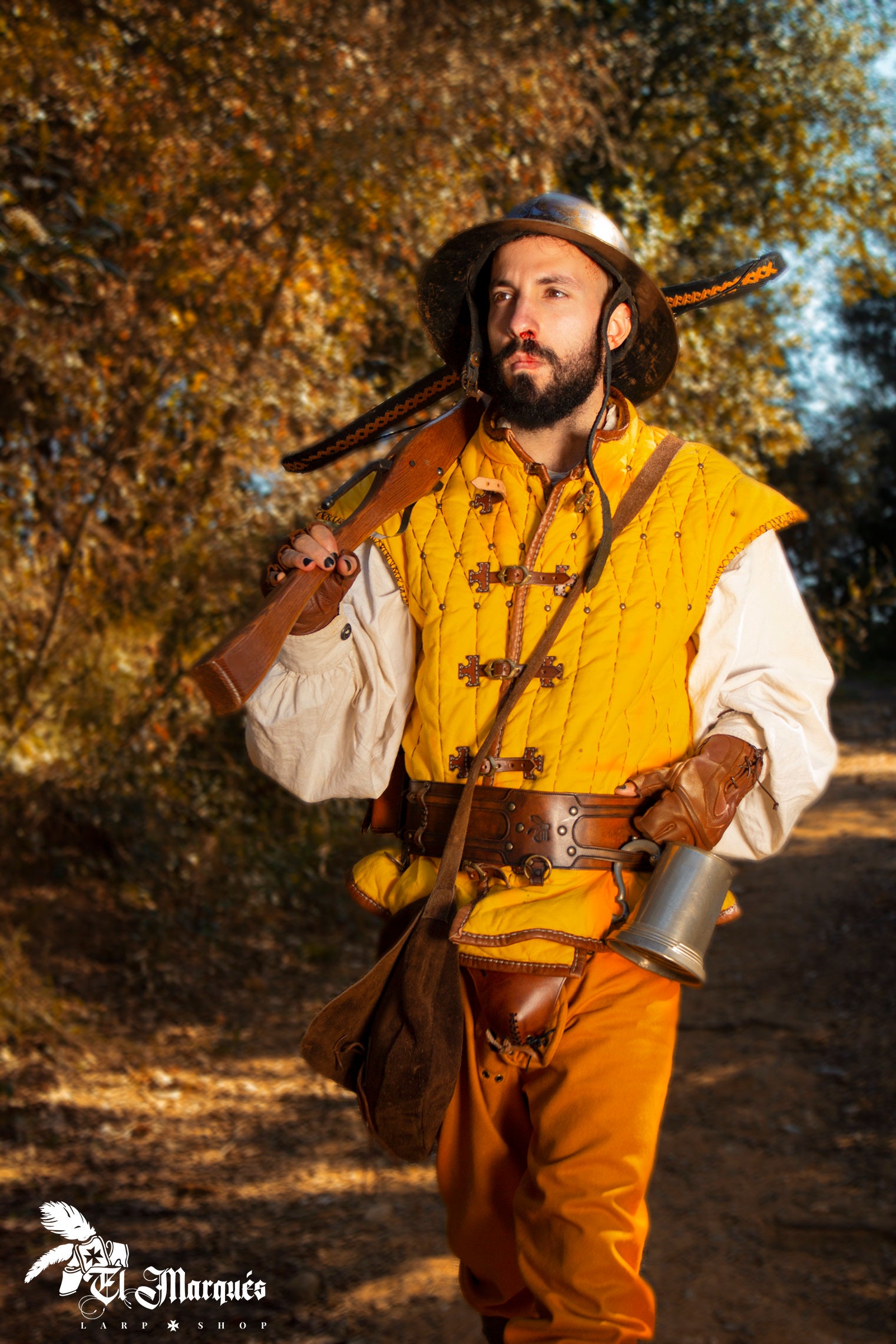 Brown leather medieval codpiece for your larp armor | Etsy