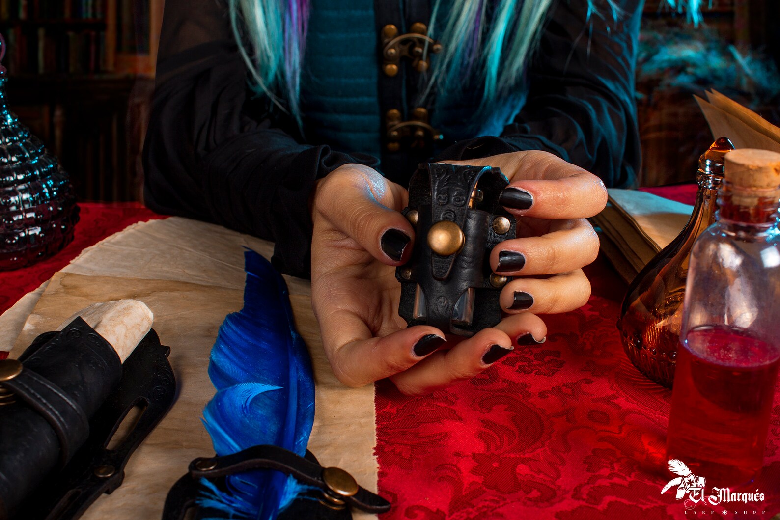 Magic leather calligraphy set for a witch or wizard | Etsy