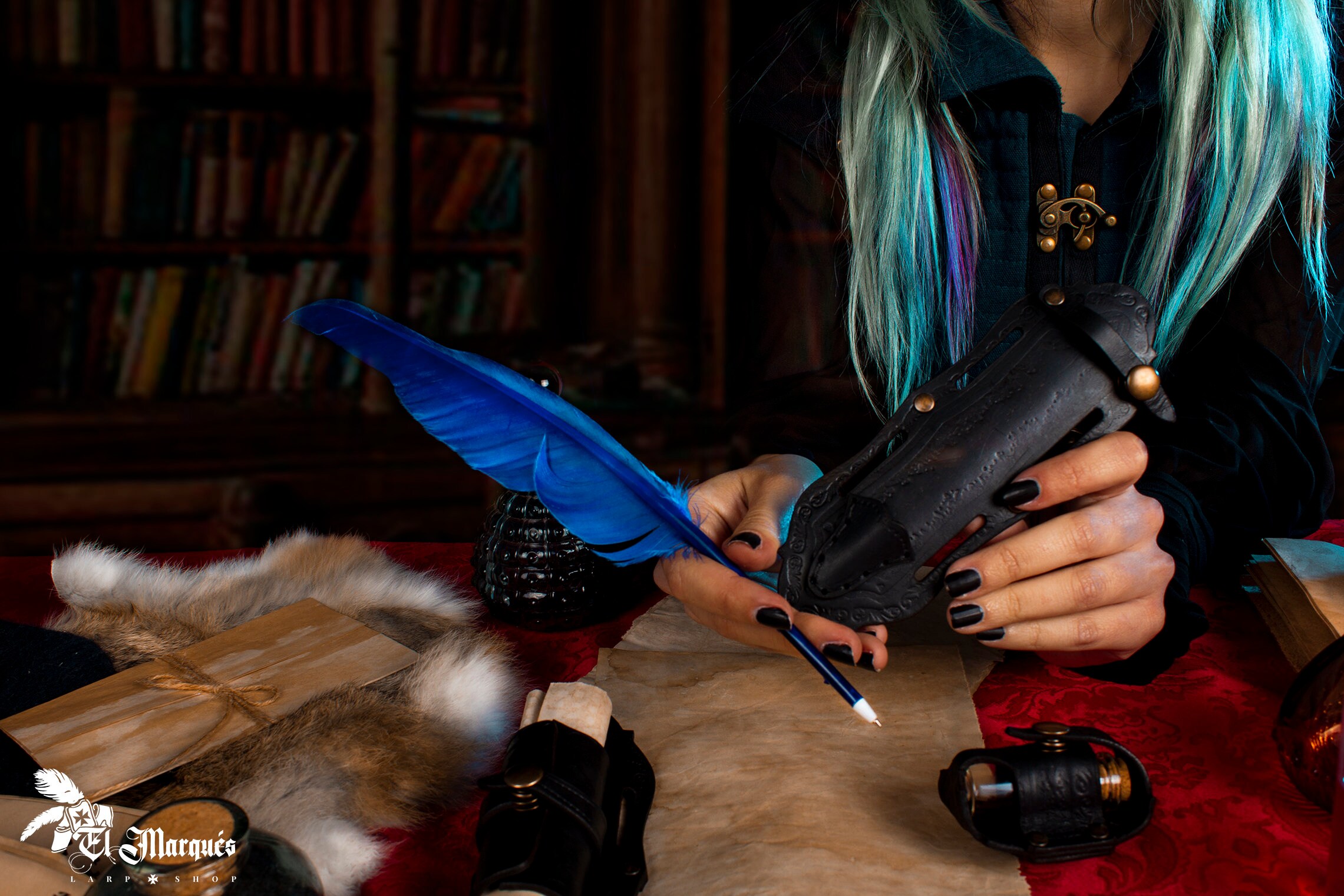 Magic leather calligraphy set for a witch or wizard | Etsy