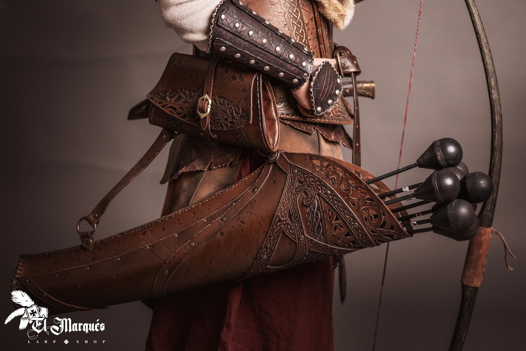 Leather Arrow Quiver. Viking Quiver for LARP Bow and Arrows With ...