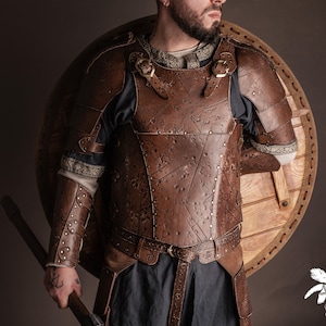 LARP Leather Armor, Brown Leather Breastplate, Brown Leather Armor - Etsy