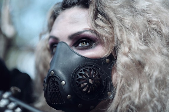 Leather Mask Post Apocalyptic Steampunk Cyberpunk Leather in - Etsy