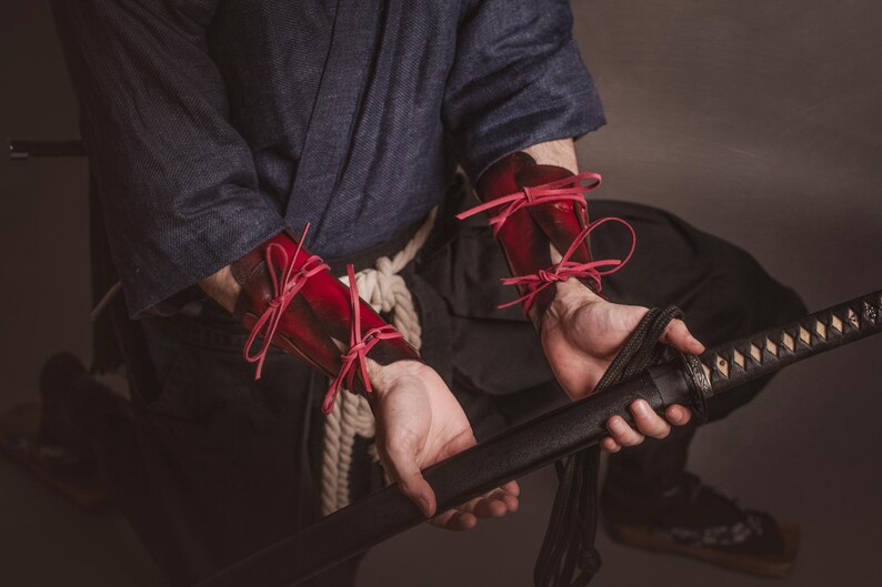 Samurai Leather Bracers. Asian-style LARP Armor. - Etsy
