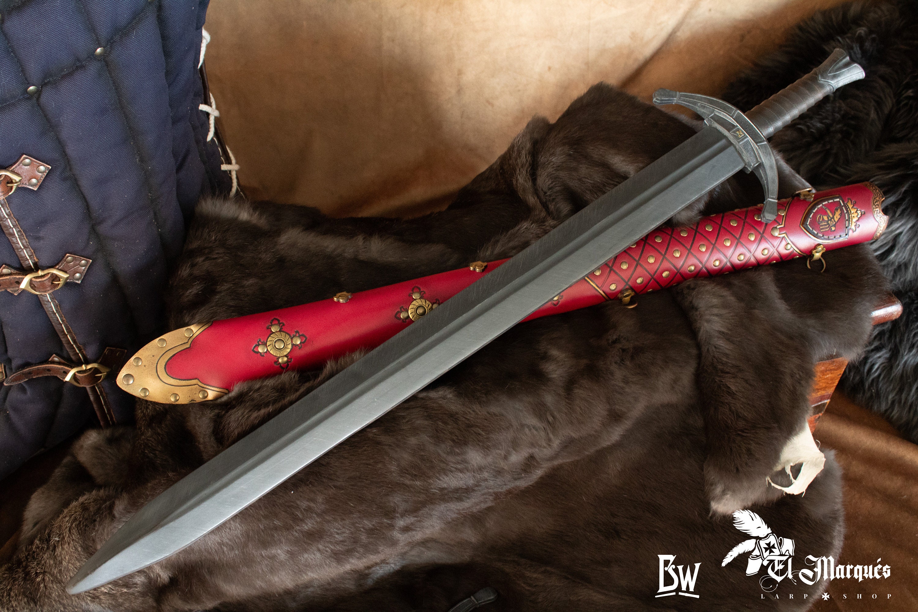 Handmade Leather LARP Sword Sheath, Renaissance Knight Outfit - Etsy
