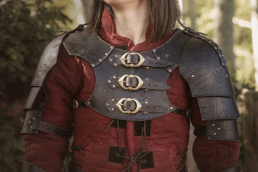 LARP Leather Gorget: Shoulder Pad Harness, Medieval Armor - Etsy