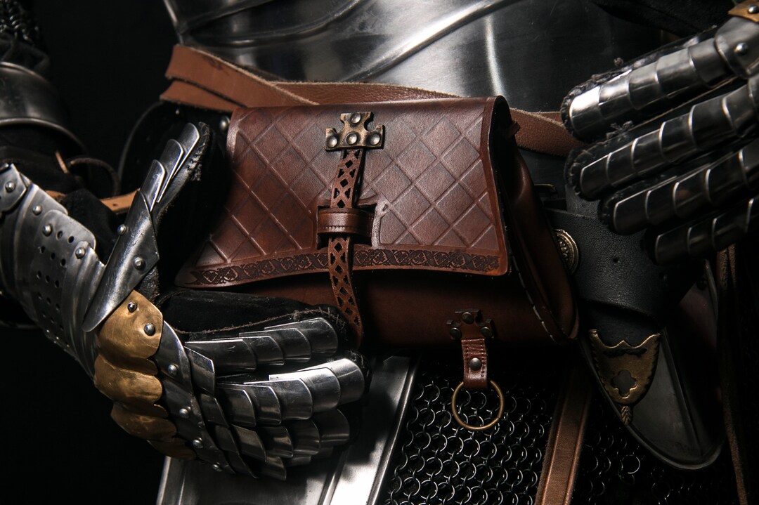 Renaissance Bag. Larp Bag. Brown Leather Belt Pouch. Medieval Bag for ...