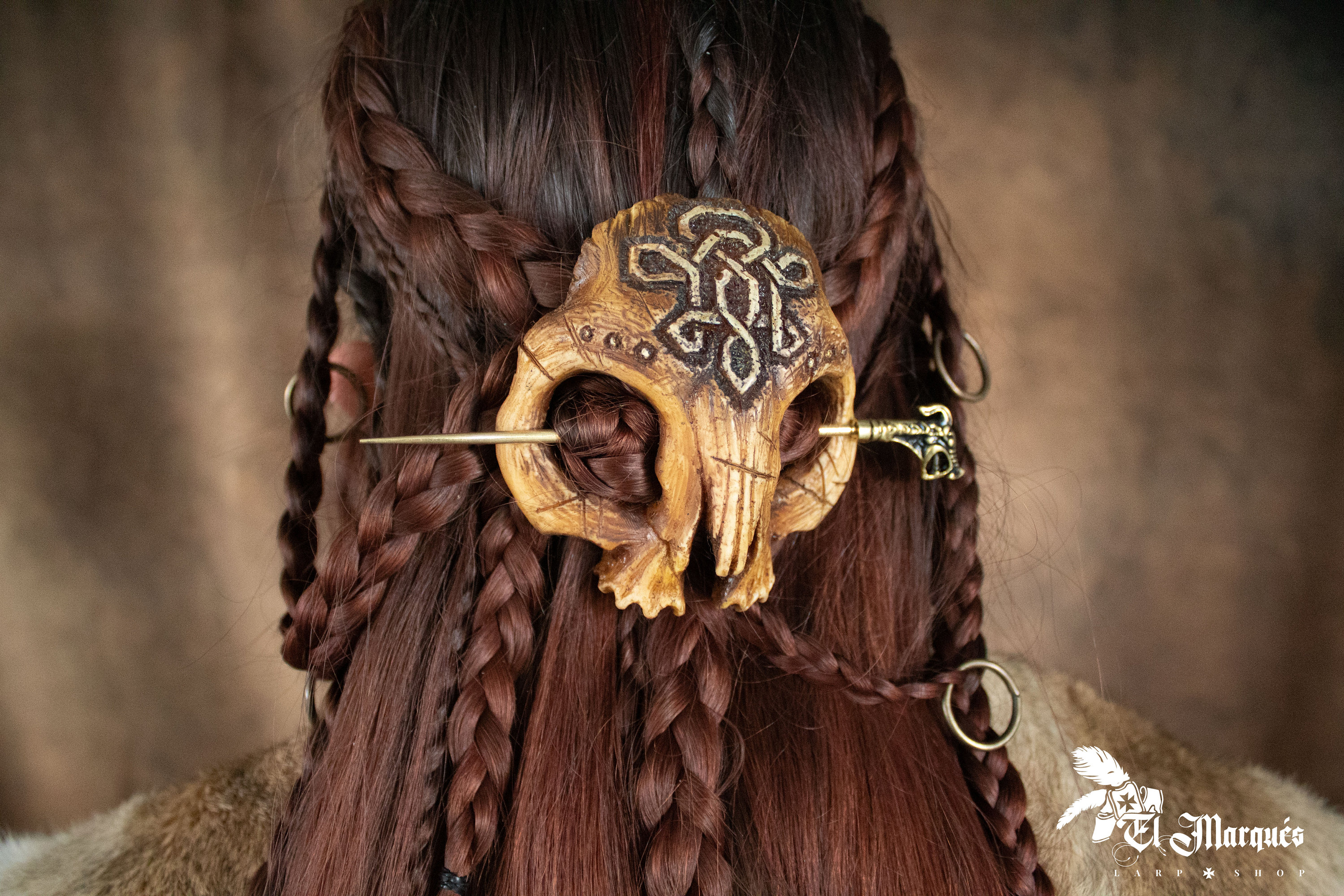 Viking Skull Hair Pin. Shaman Headdress. LARP Renaissance Fantasy ...