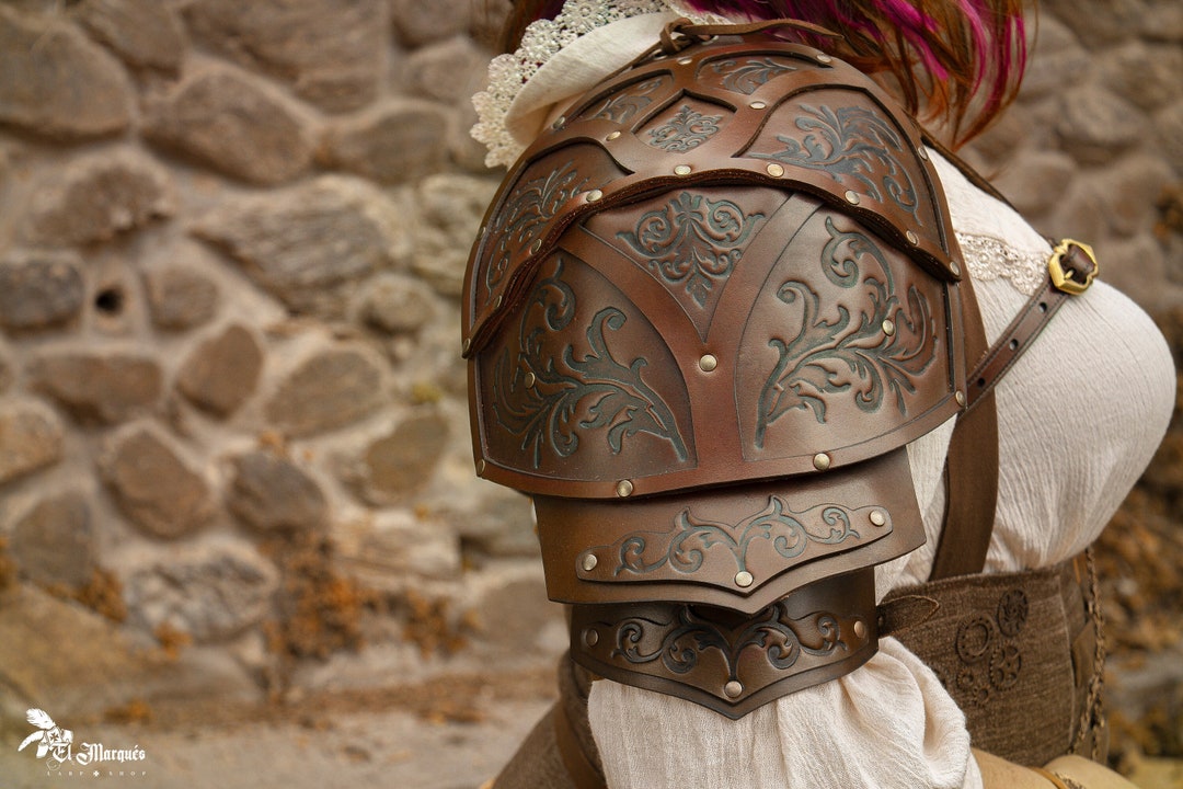 Steampunk Shoulder Pad, Leather Armor Victorian for Cosplay or Larp - Etsy