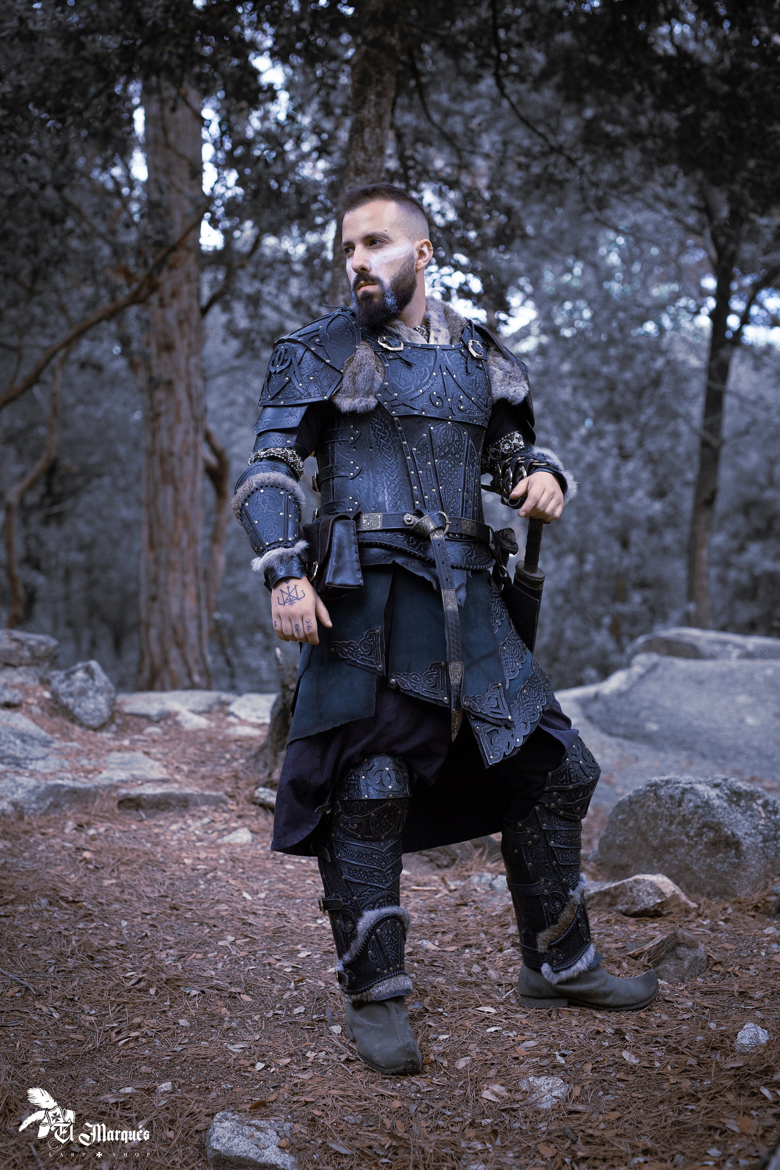 Black Leather Viking Bracers for Viking Armor. Inspired by Baldur - Etsy