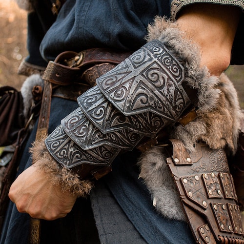 Viking Bracer God of War Armor Larp Style Norse. Bracers for - Etsy