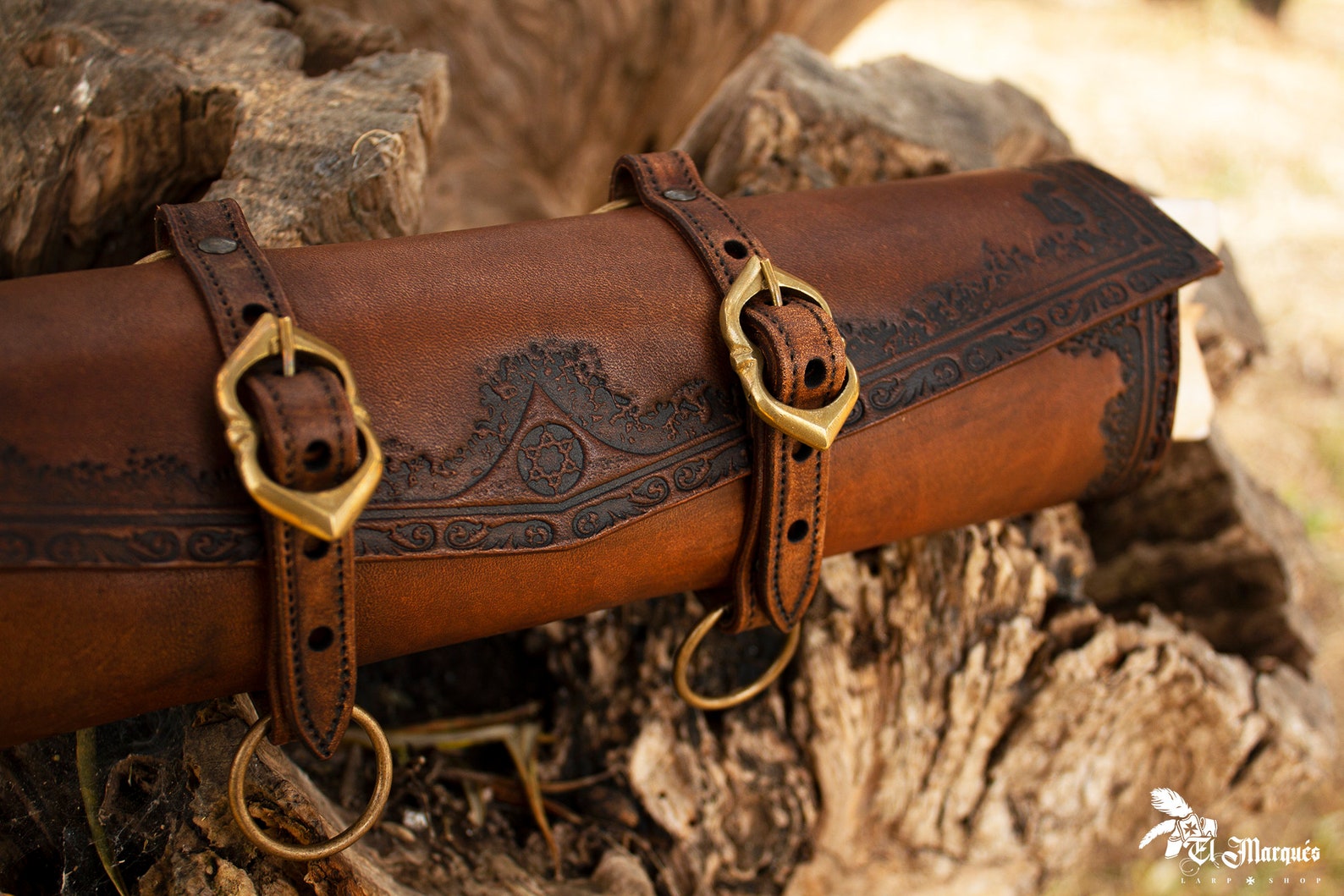 Brown Leather Scroll Holder for Larp. Medieval Fantasy - Etsy
