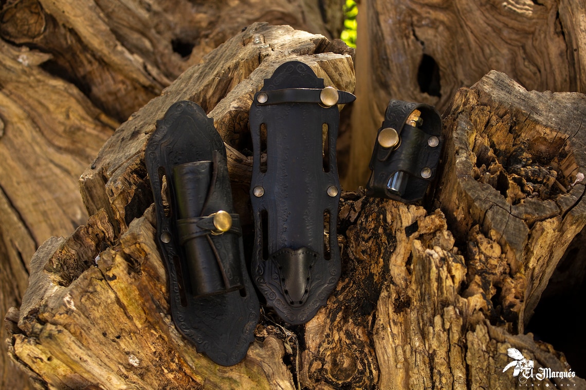 Magic leather calligraphy set for a witch or wizard | Etsy