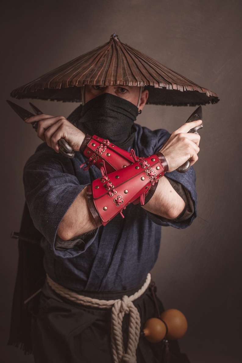 Samurai Leather Bracers. Asian-style LARP Armor. - Etsy