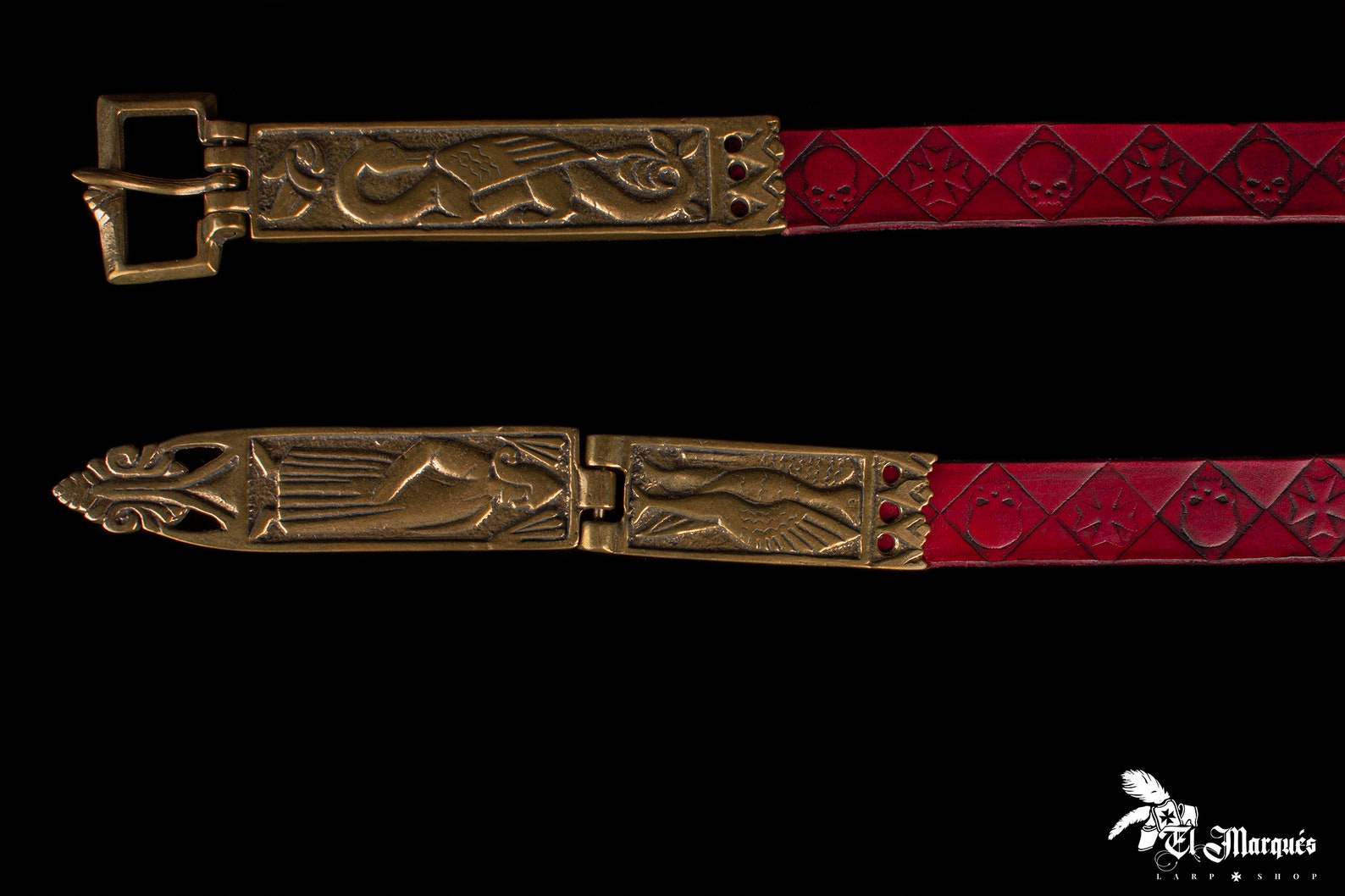 Red Medieval Leather Belt. Renaissance Belt for Larp - Etsy