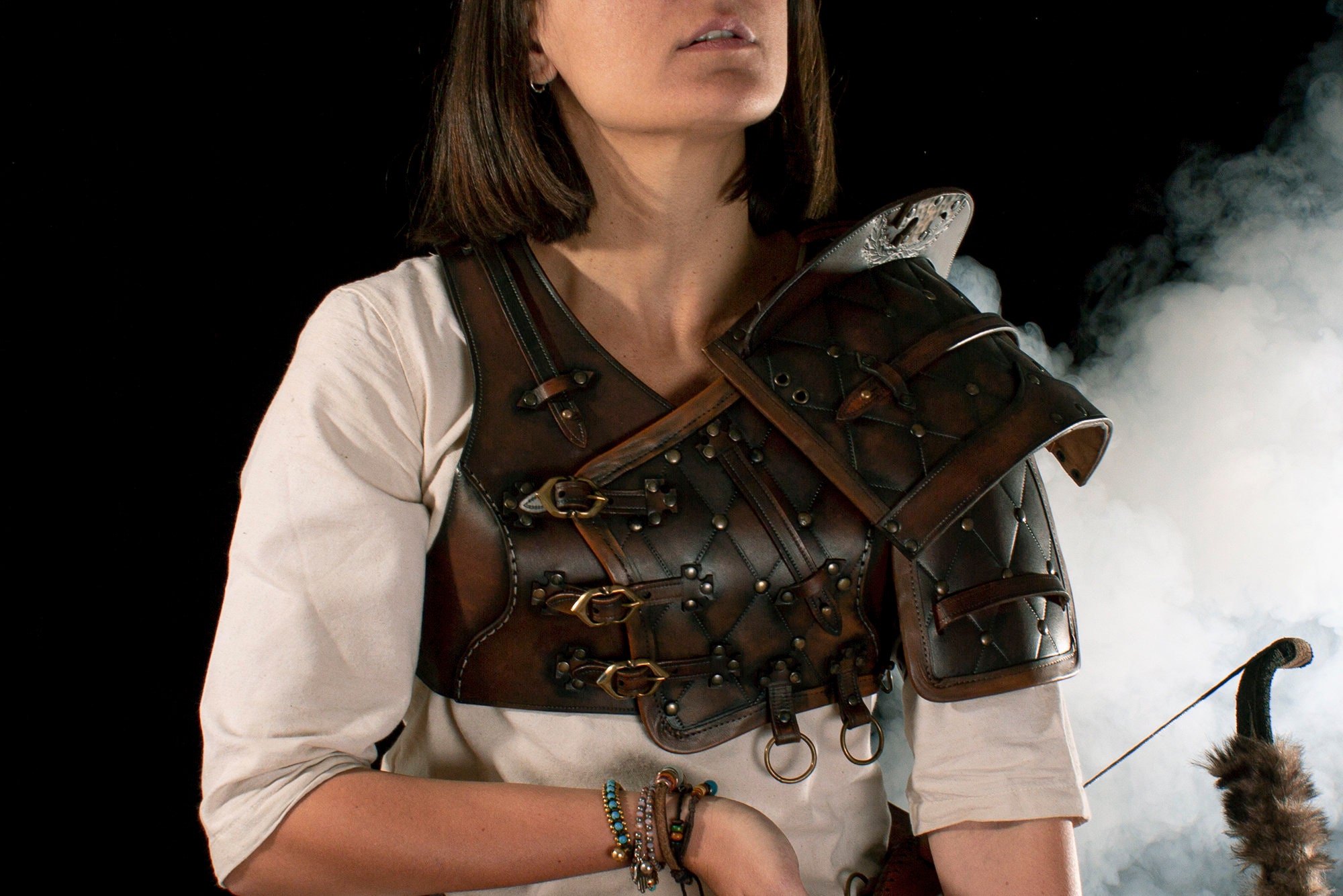 Larp Female Armor the Witcher Cosplay BROWN Costume Leather | Etsy