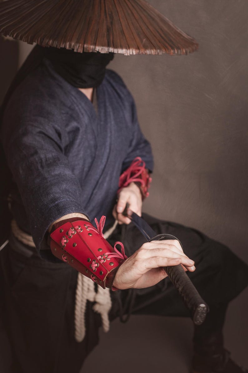 Samurai Leather Bracers. Asian-style LARP Armor. - Etsy