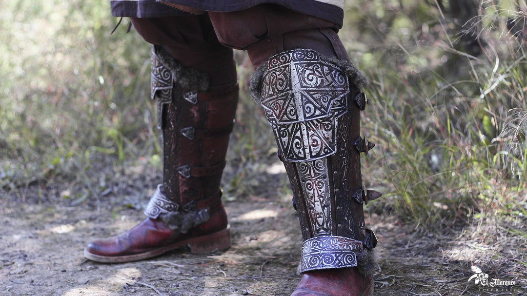 Viking Leather Greaves. Medieval Leg Armor - Etsy