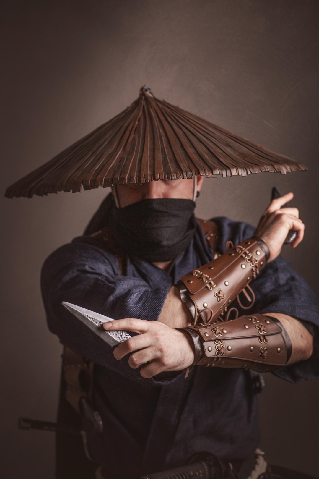 Samurai Leather Bracers. Asian-style LARP Armor. - Etsy