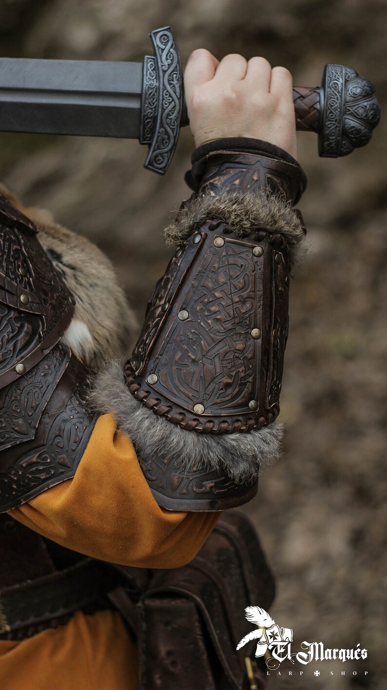 Viking Bracer God of War Armor Larp Style Norse. Bracers for - Etsy