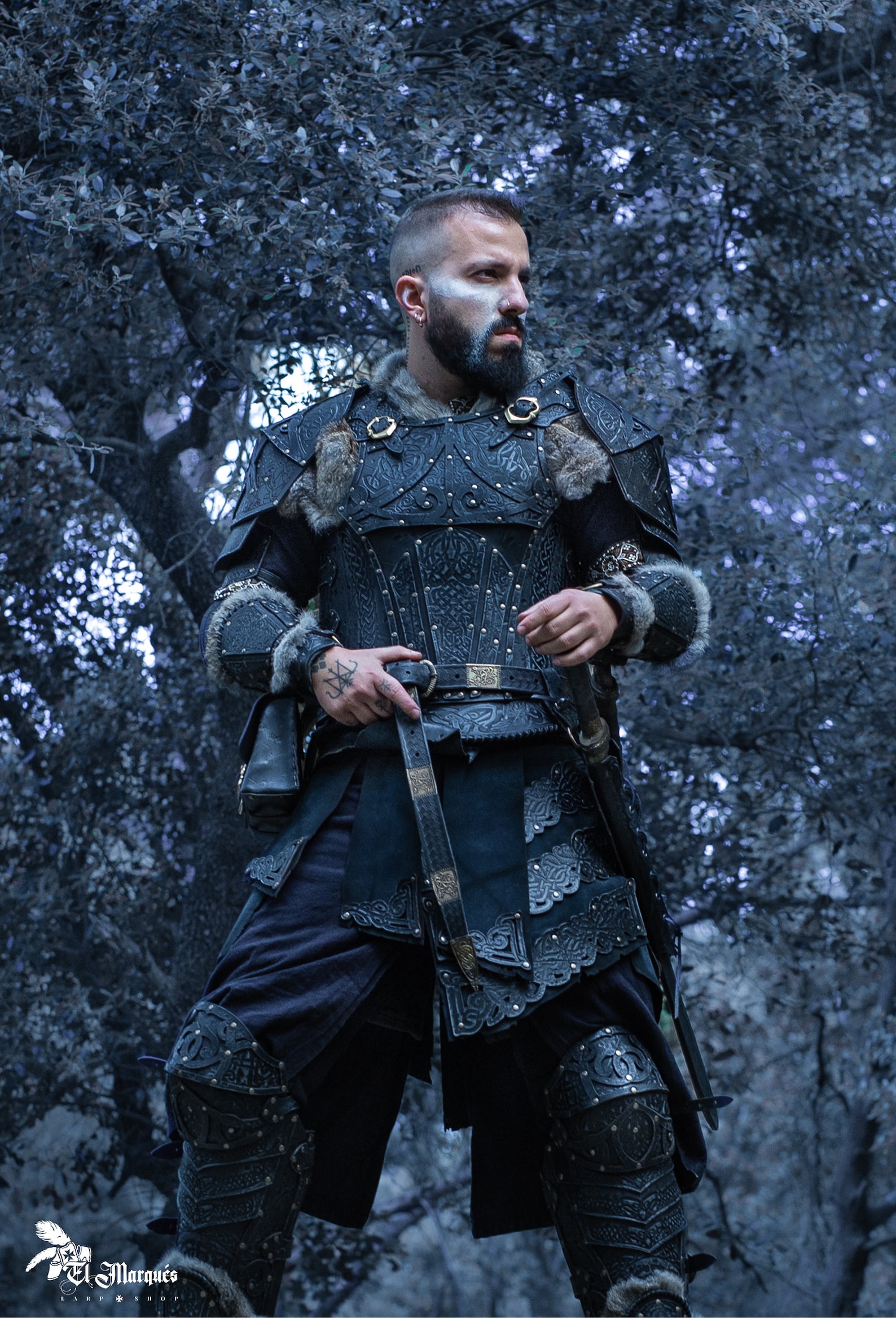 Black Leather Viking Bracers for Viking Armor. Inspired by Baldur - Etsy