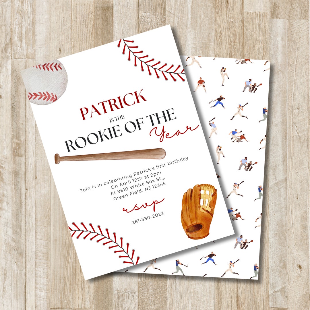 Rookie of the Year Party Invitation Template, Editable, Printable ...