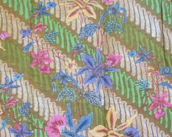 Fabric Authentic Indonesian Old Batik Hand Drawn Antique Wall Decor ...