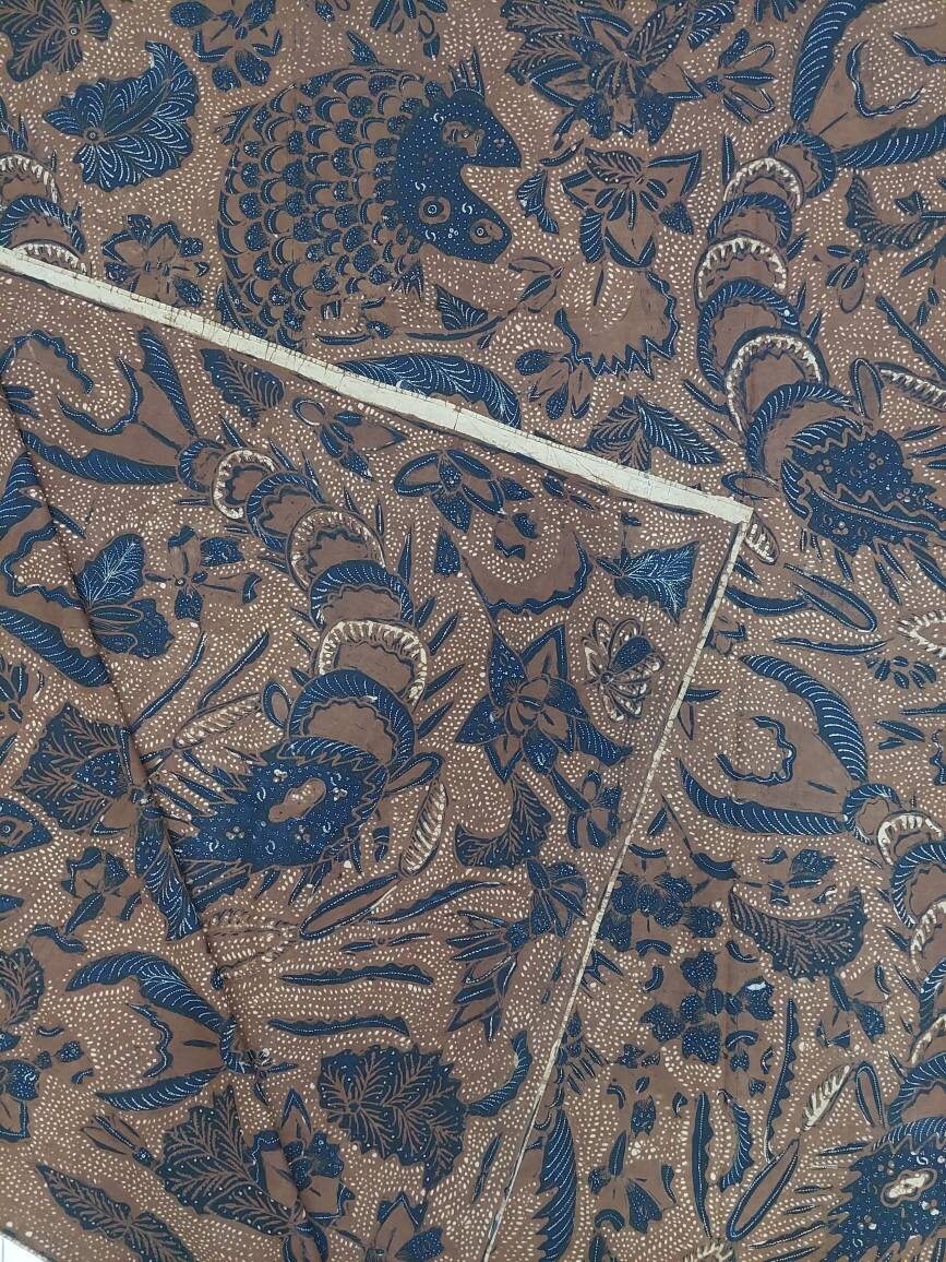 1950s Sea Creatures VINTAGE BATIK ARTWORK, Indonesian Old Batik Tulis ...