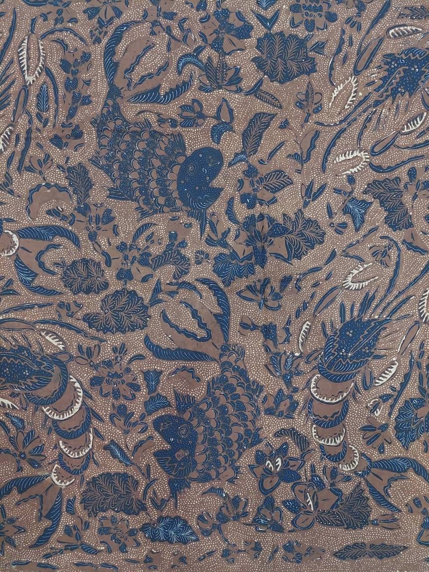 1950s Sea Creatures VINTAGE BATIK ARTWORK, Indonesian Old Batik Tulis ...