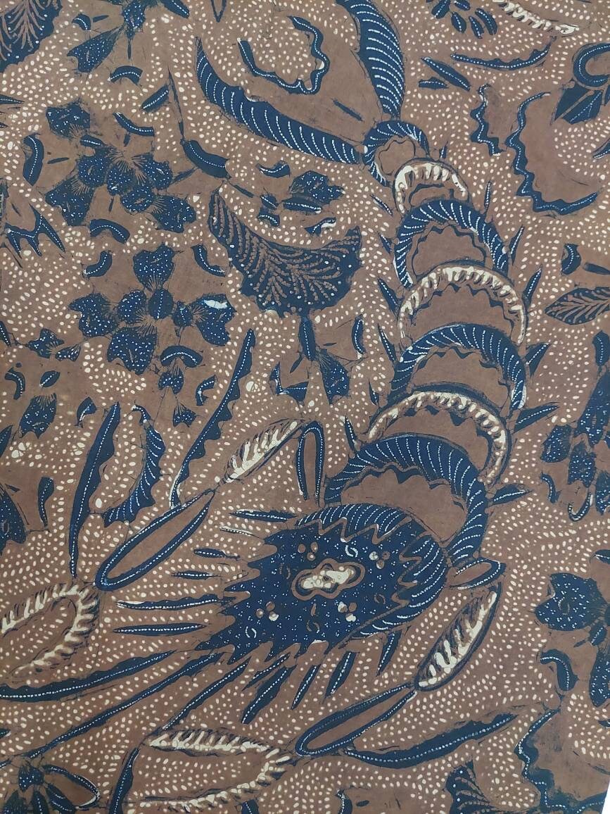 1950s Sea Creatures VINTAGE BATIK ARTWORK, Indonesian Old Batik Tulis ...