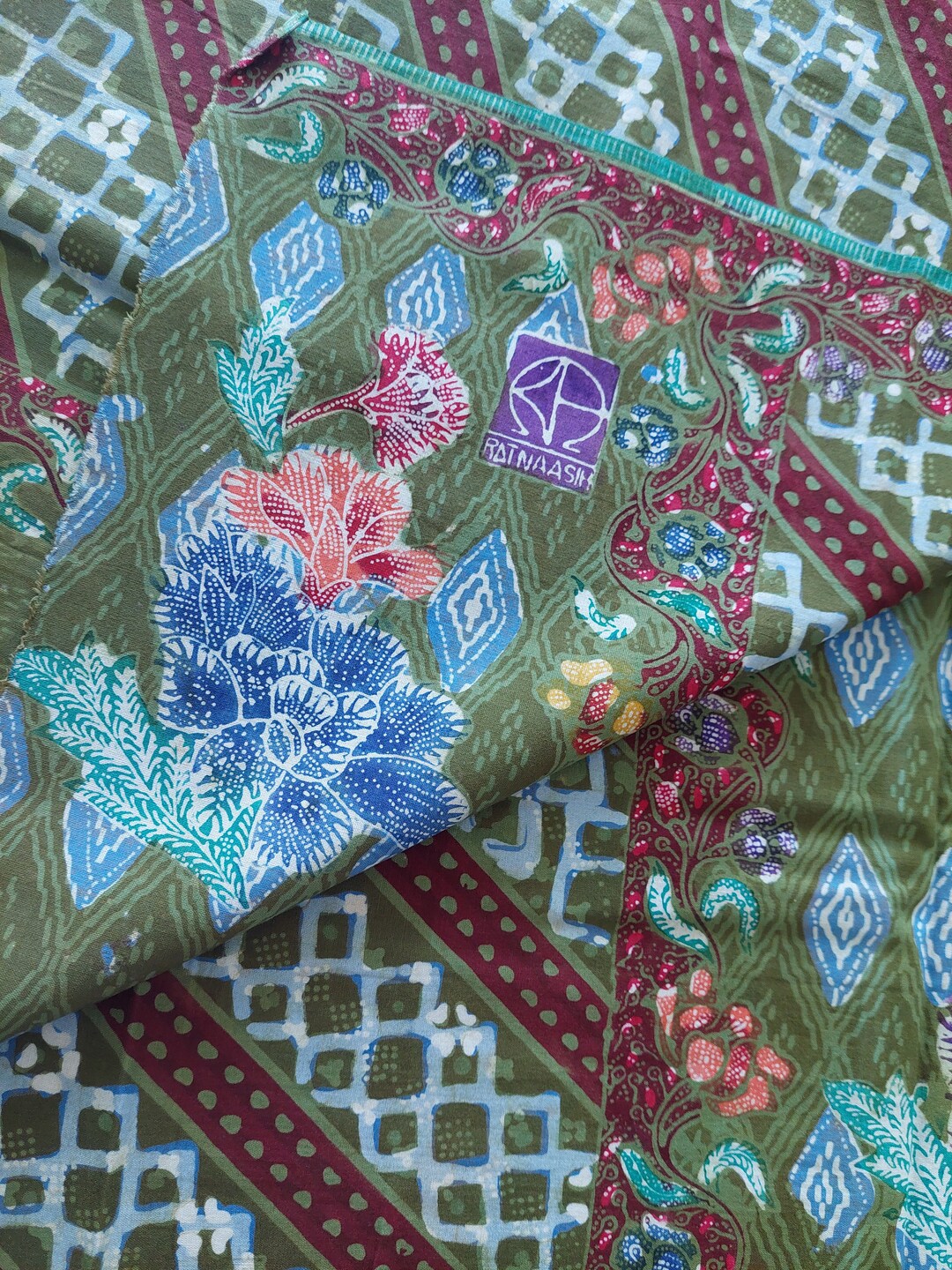 1990s Ratna Asih Batik Tulis Cap, Traditional Women's Hip Wrapper ...