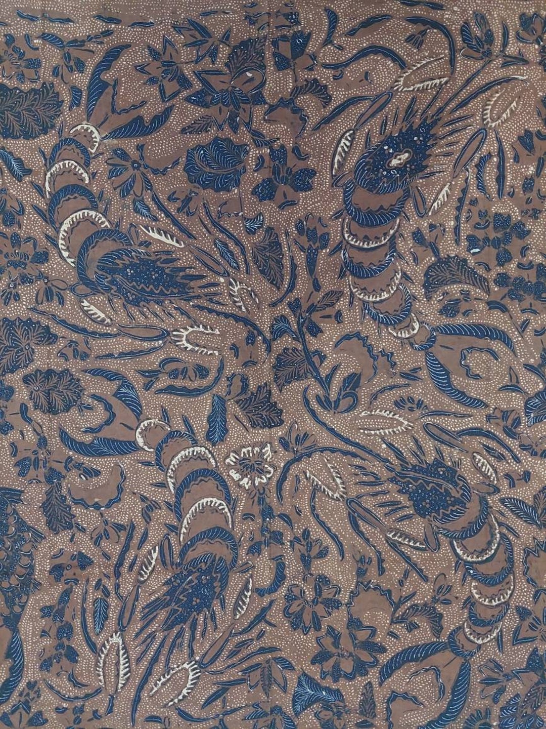 1950s Sea Creatures VINTAGE BATIK ARTWORK, Indonesian Old Batik Tulis ...